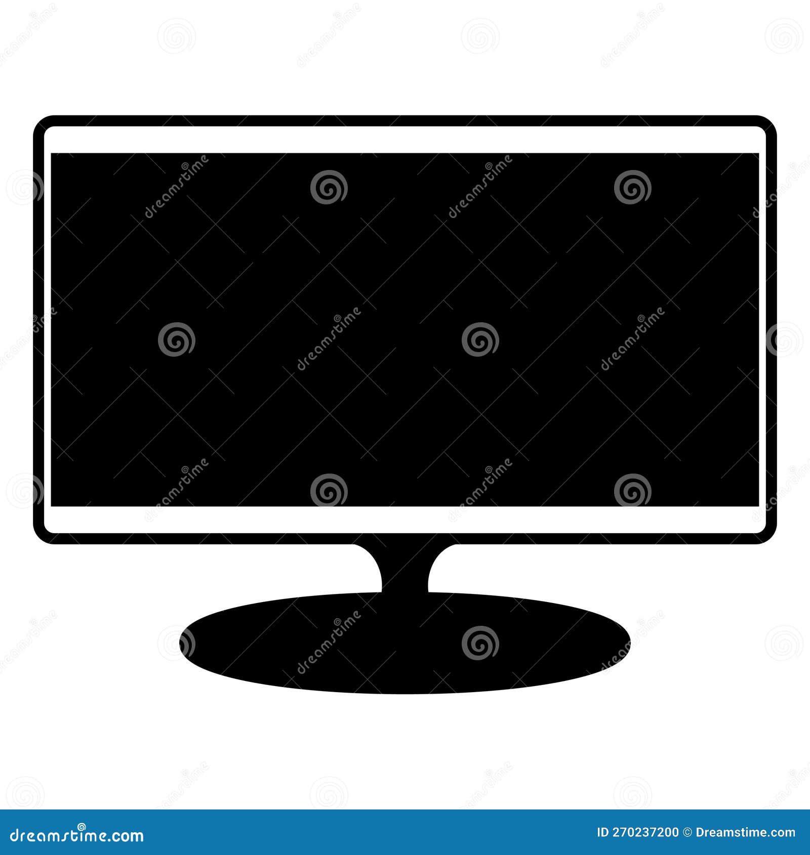 Desktop Screen Monitor with Black and White Visuals, Illustration Stock ...