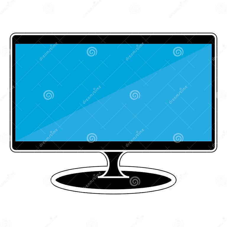 Desktop Screen Monitor, Digital Electronics with Blue Visuals ...