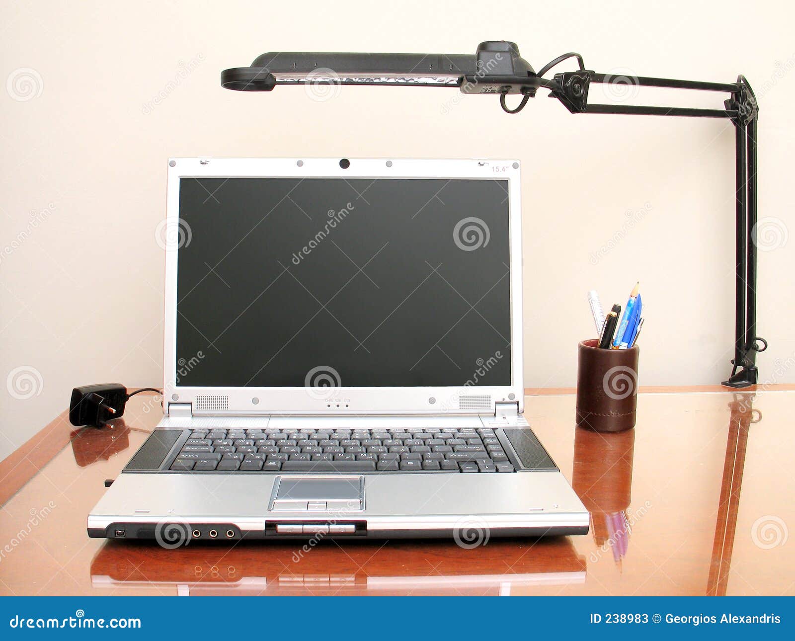 Desktop Set-Up stock image. Image of desk, glass, hardware - 238983