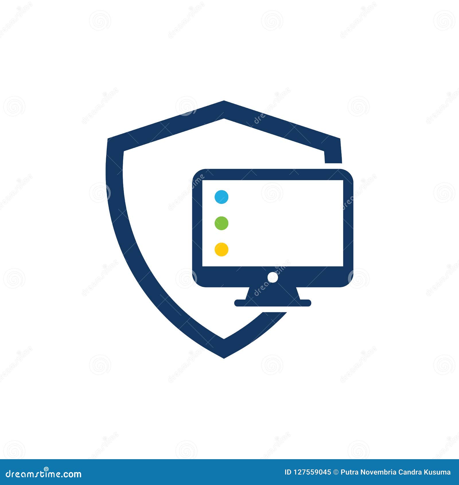 Desktop Shield Logo Icon Design Stock Vector - Illustration of device ...