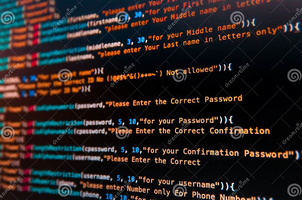 Desktop Source Code and Wallpaper by Computer Language with Coding and Programming. Stock Image ...