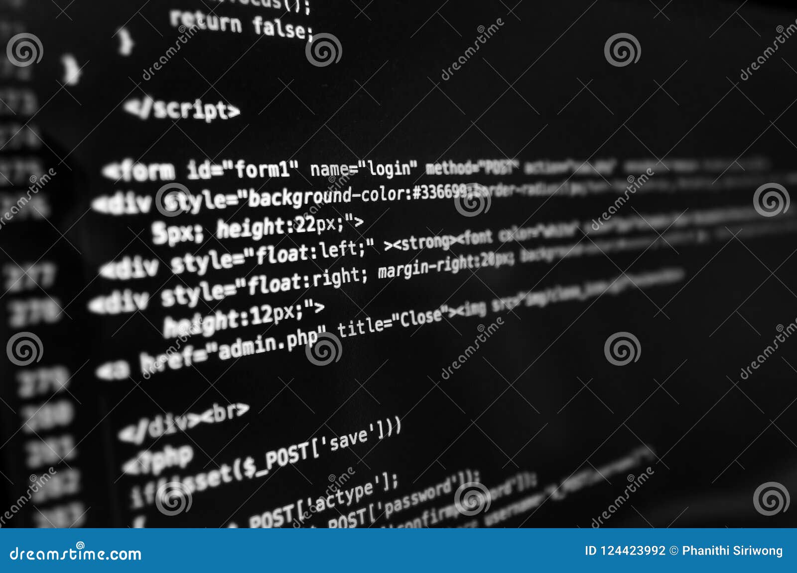 Desktop Source Code and Wallpaper by Computer Language with Coding and Programming. Stock Photo ...