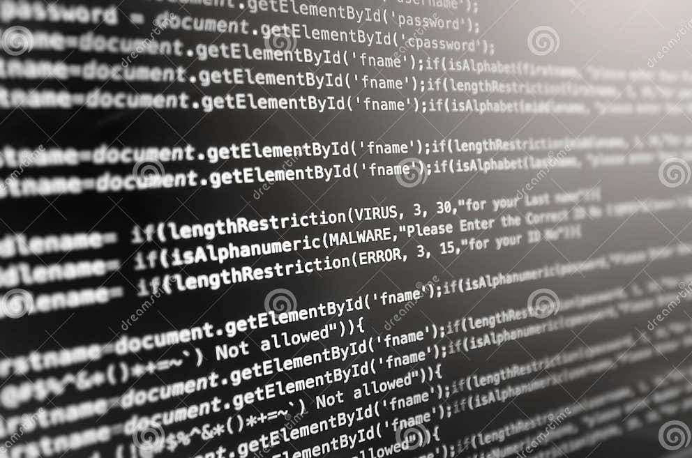 Desktop Source Code and Wallpaper by Computer Language with Coding and Programming. Stock Image ...