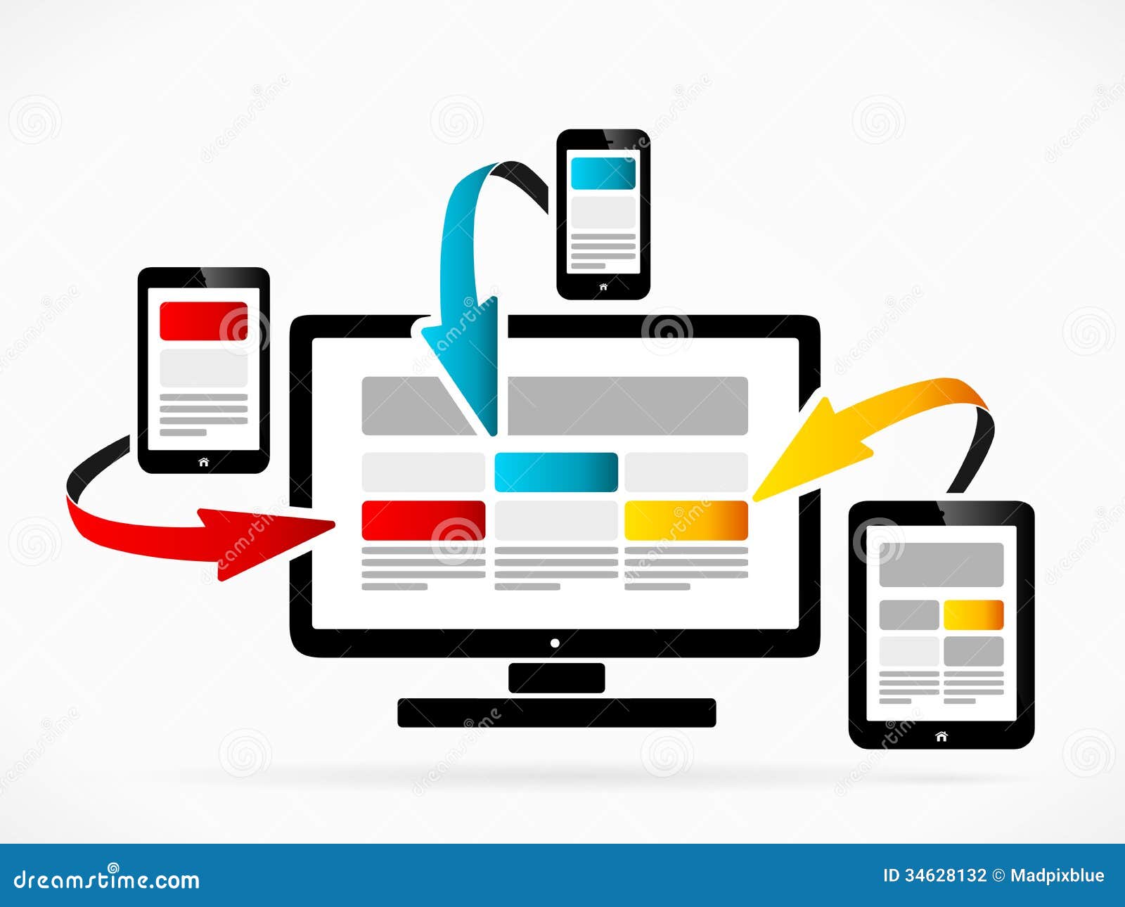 Desktop sync stock vector. Illustration of computer, design - 34628132