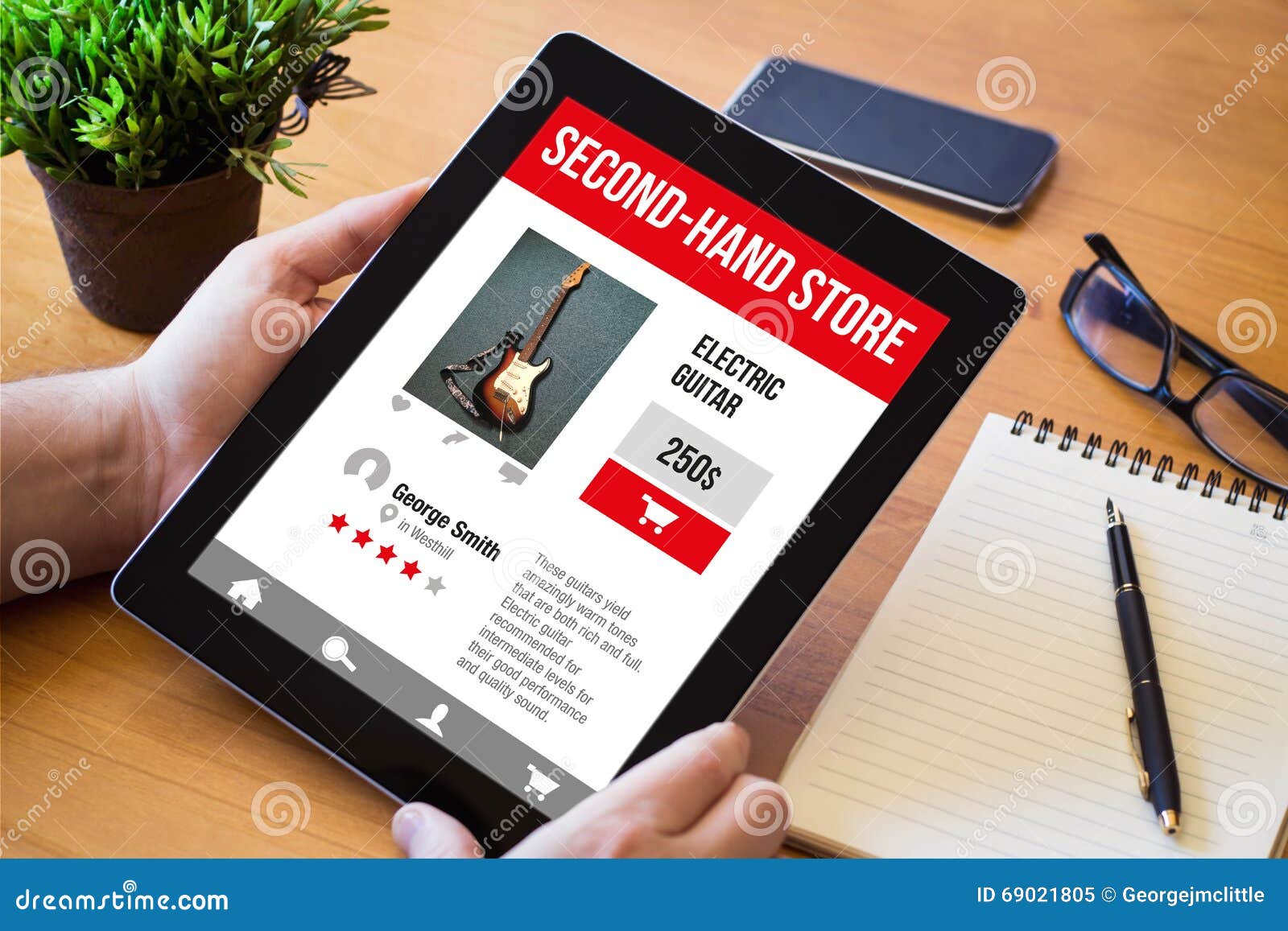 Desktop Tablet with Second-hand Store Responsive Web Stock Image ...