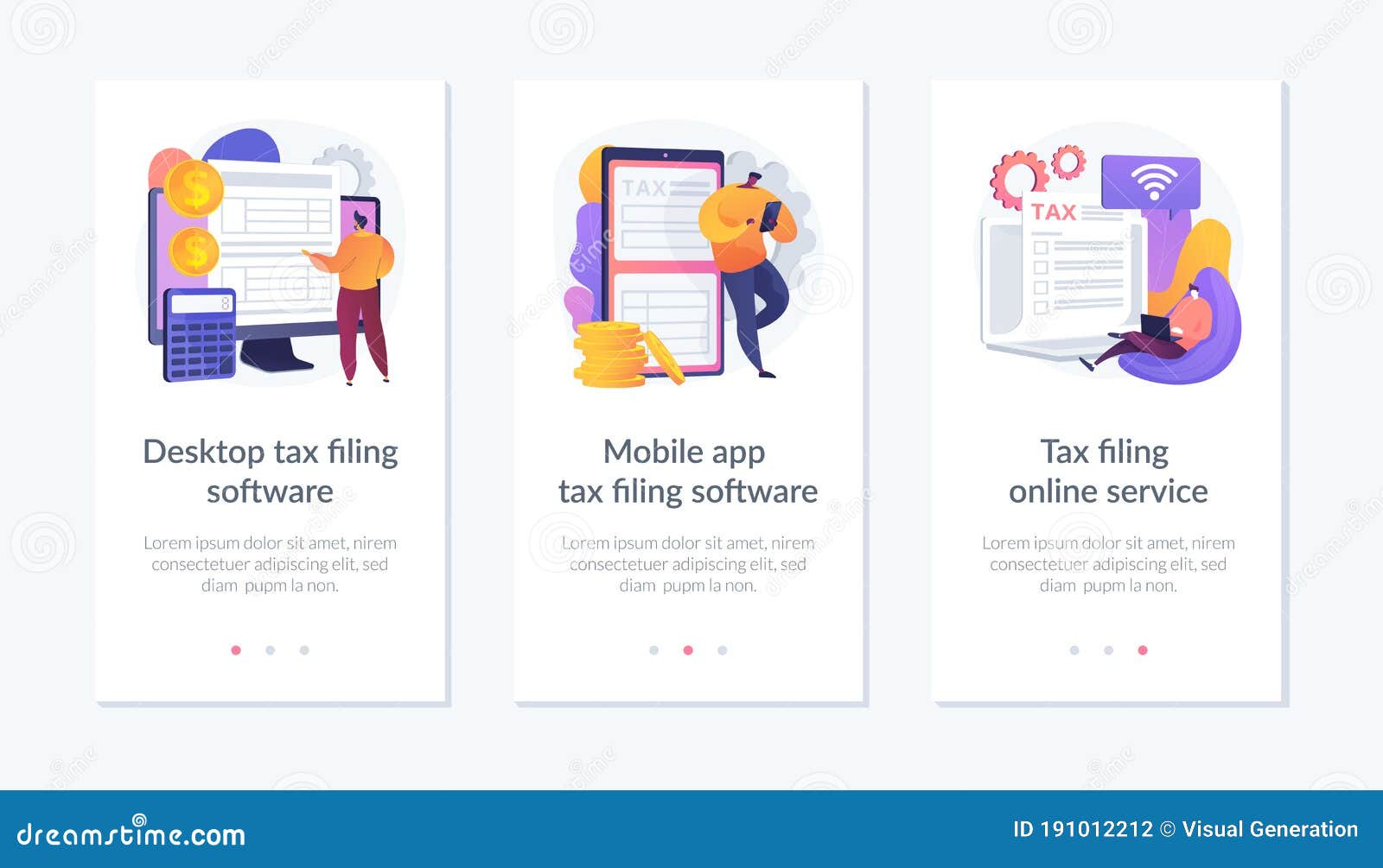 Desktop Tax Filing Software App Interface Template. Stock Vector ...