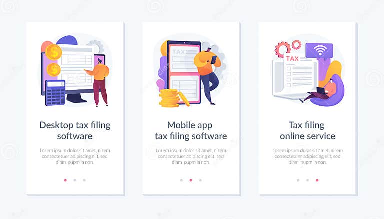 Desktop Tax Filing Software App Interface Template. Stock Vector ...