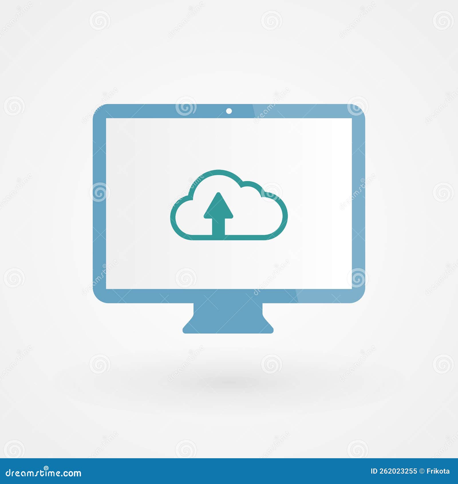 Desktop and Upload Cloud. Concept of Upload. Vector Illustration, Flat ...