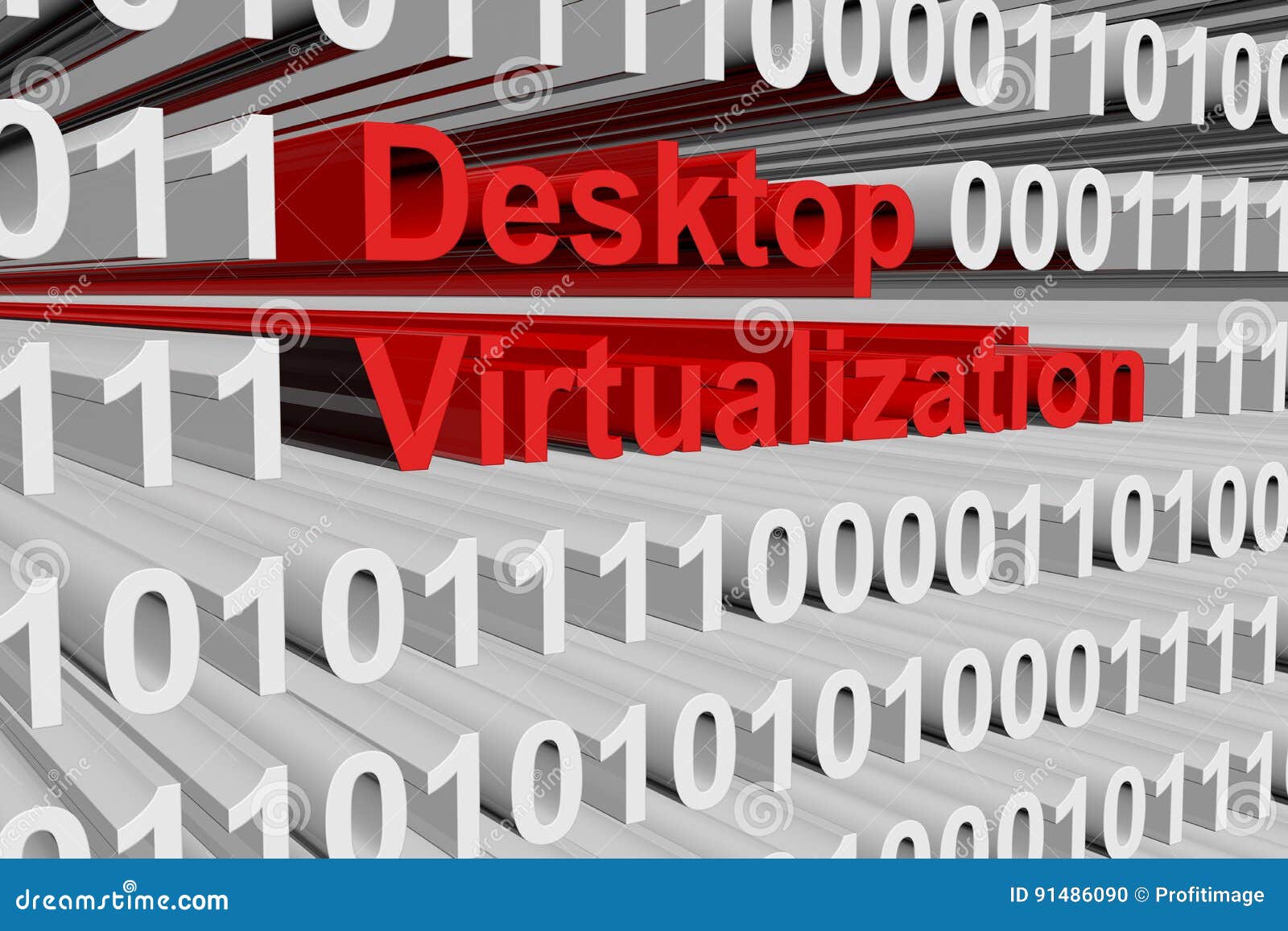 Desktop virtualization stock illustration. Illustration of binary ...