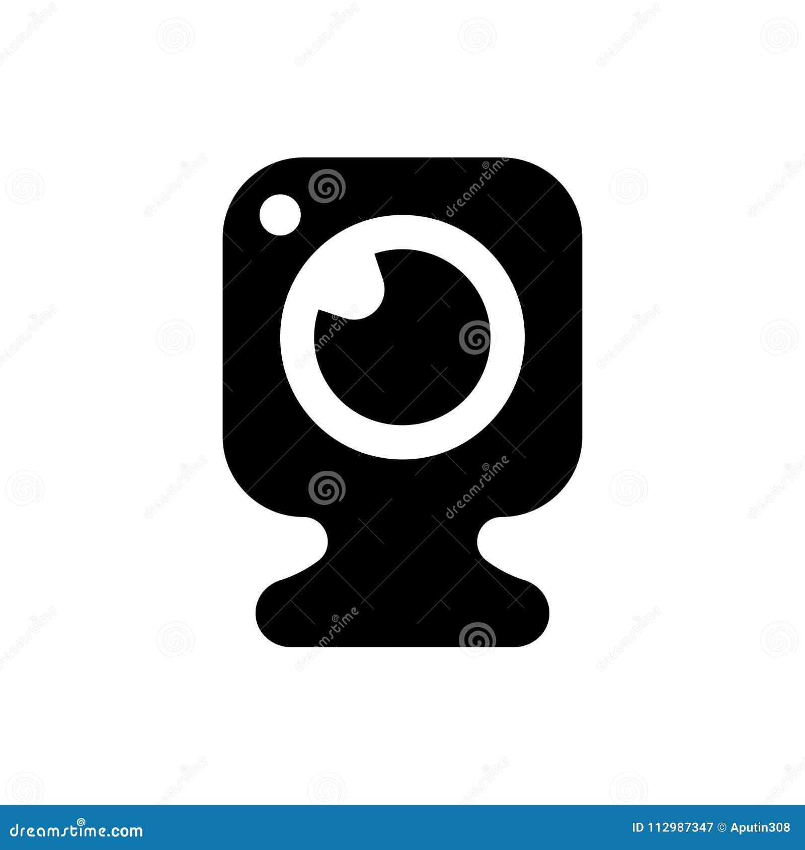 Desktop Web Camera Icon Vector. Black Isolated Stock Vector ...