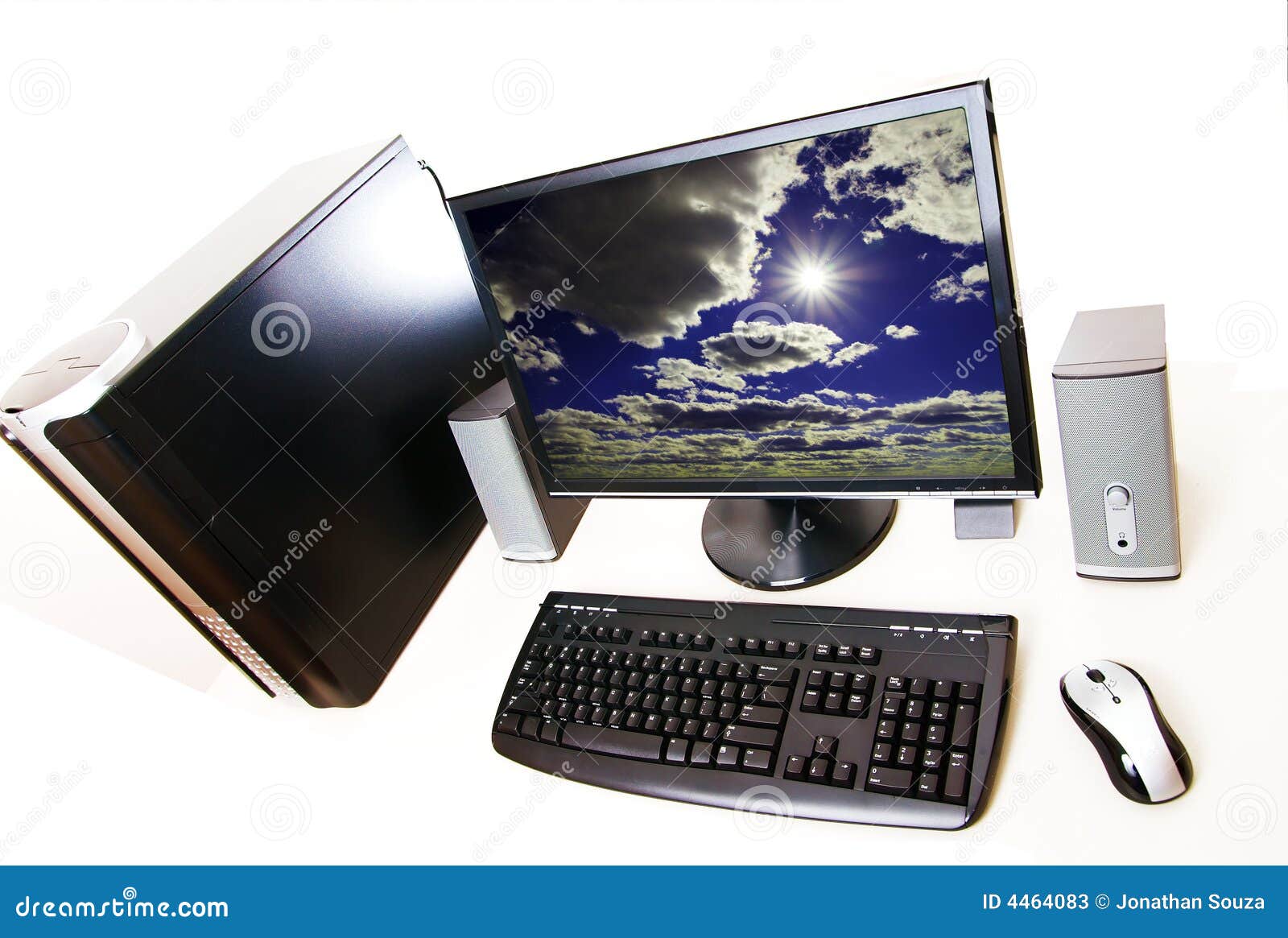Desktop on White Background 02 Stock Image - Image of powerstation ...
