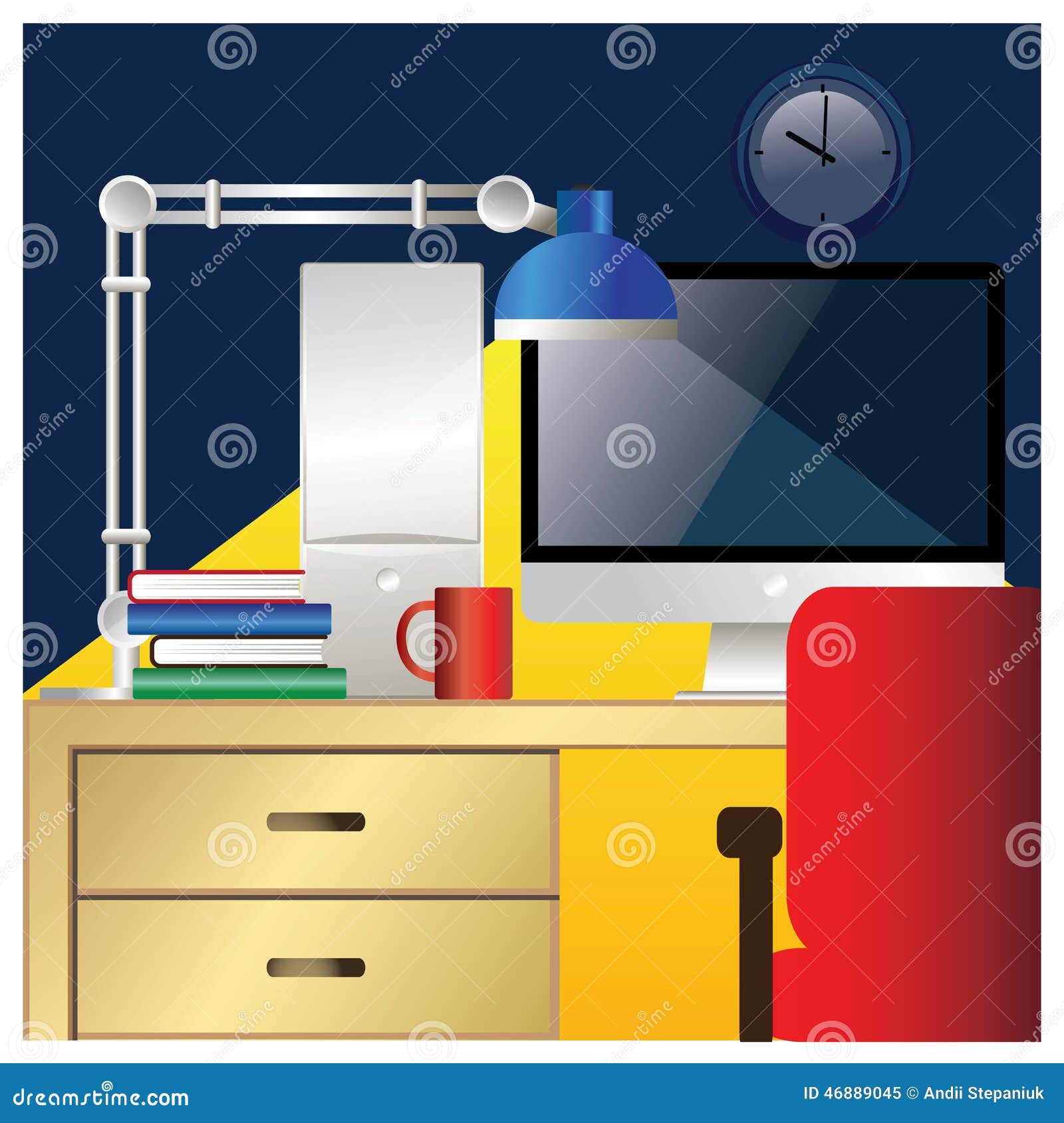 Desktop Workstation Colorful Stock Vector - Illustration of monitor ...