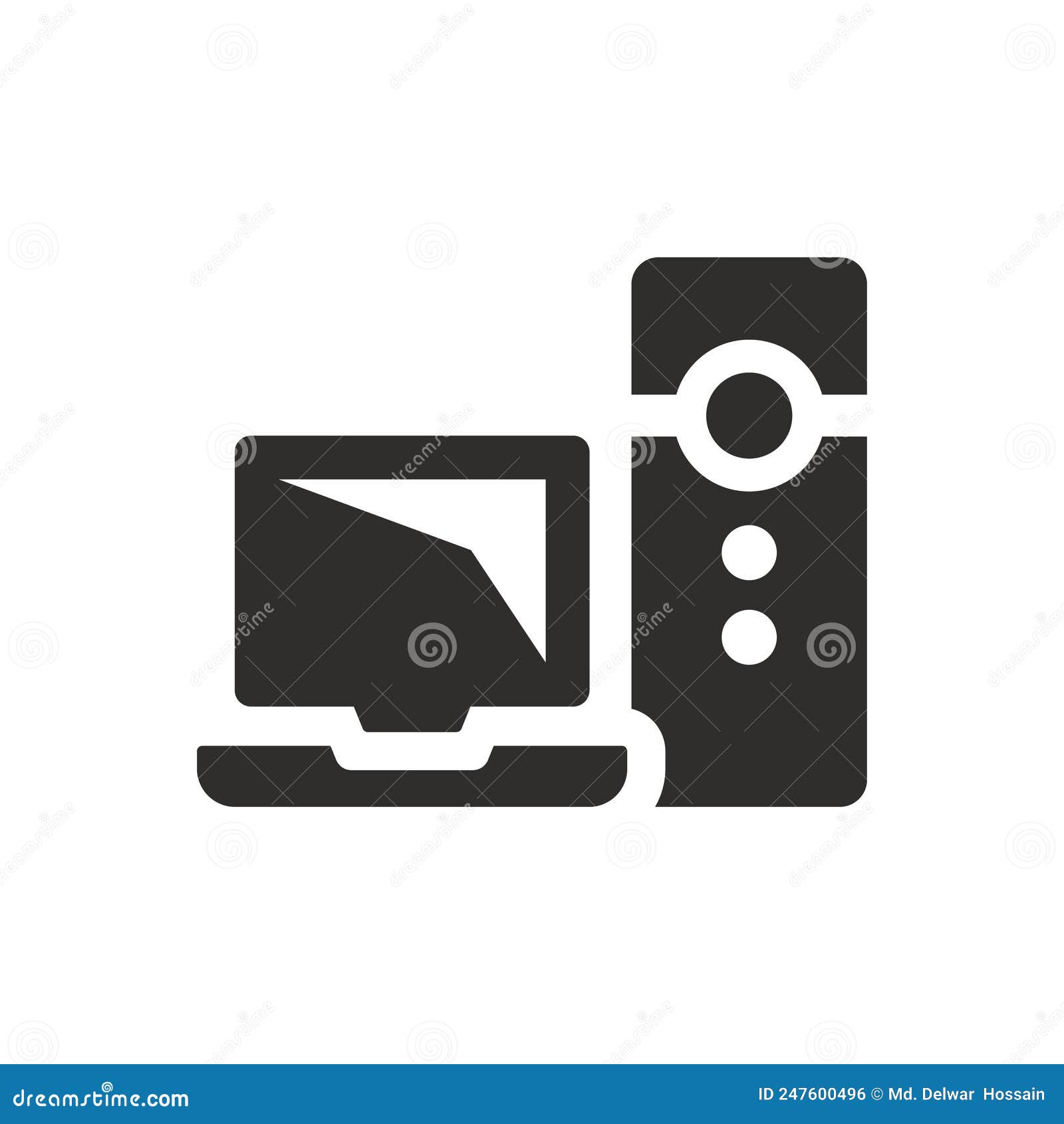 Desktop workstation icon stock vector. Illustration of desktop - 247600496