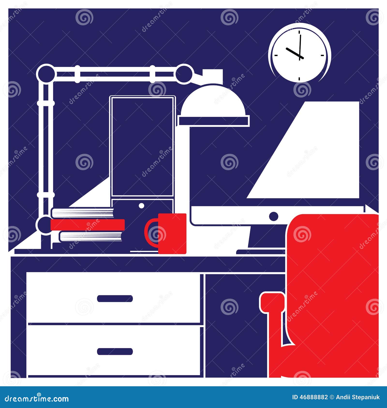 Desktop workstation stock vector. Illustration of concept - 46888882