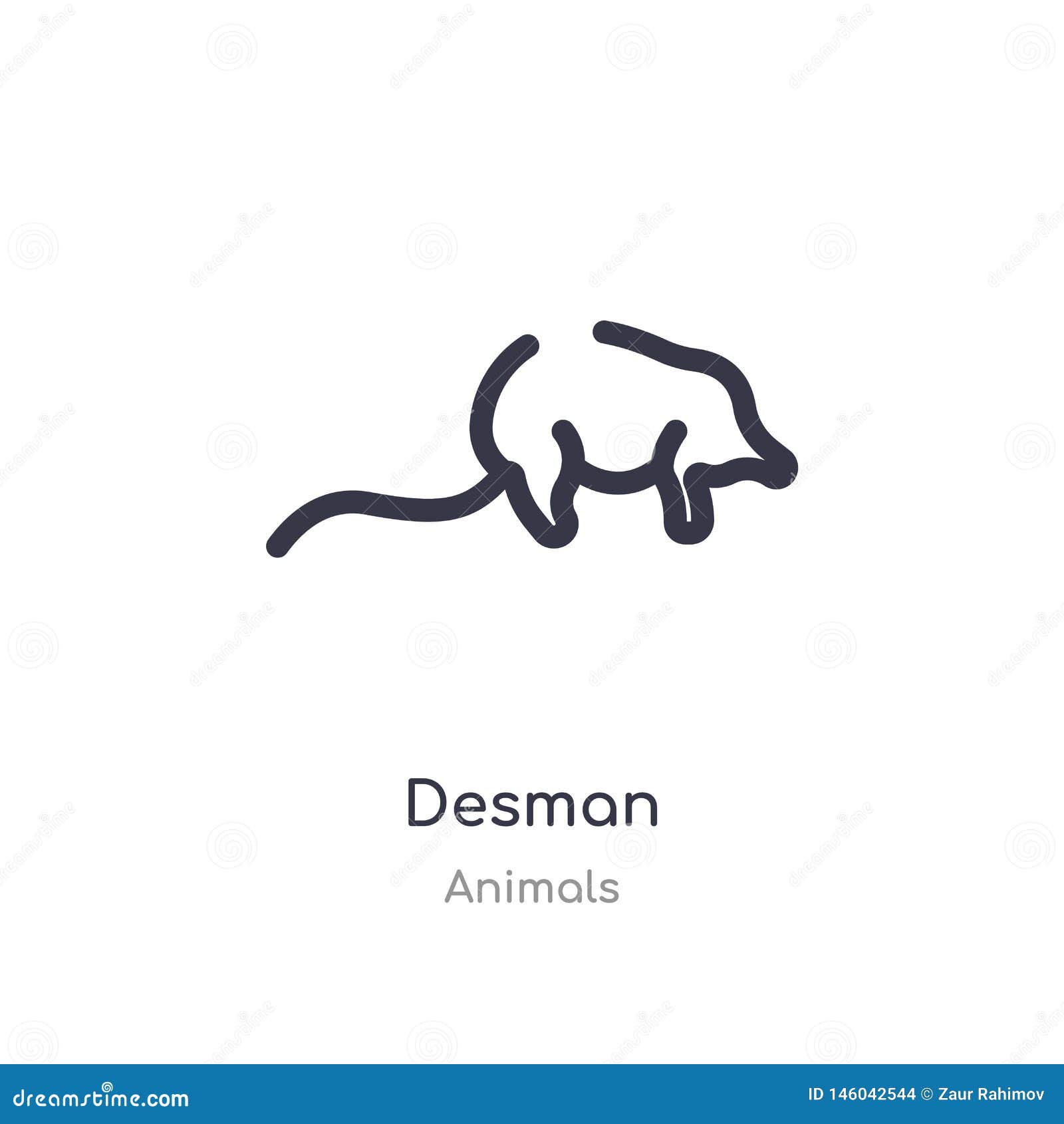 Desman Linear Icon. Modern Outline Desman Logo Concept On White Cartoon ...