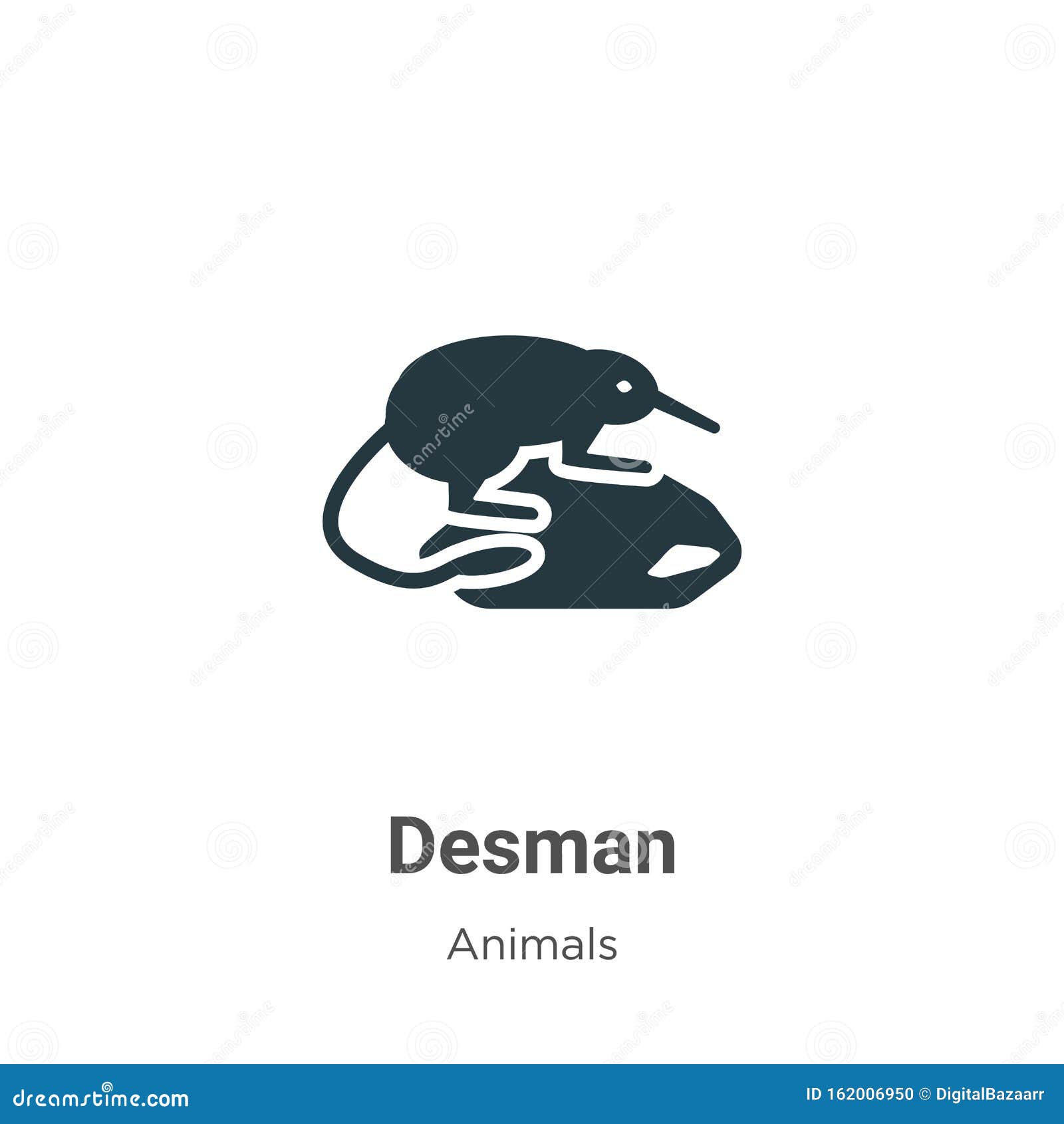 Desman Vector Icon on White Background. Flat Vector Desman Icon Symbol ...