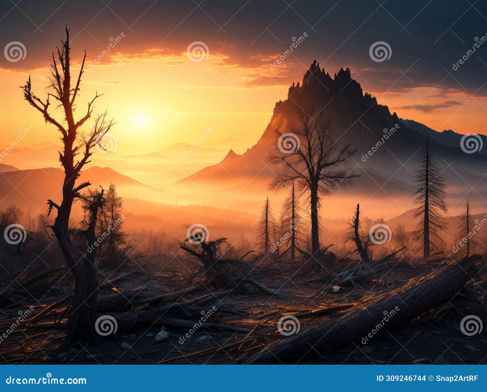 Desolate Abandoned Post-Apocalyptic Nature Scene, Created with ...