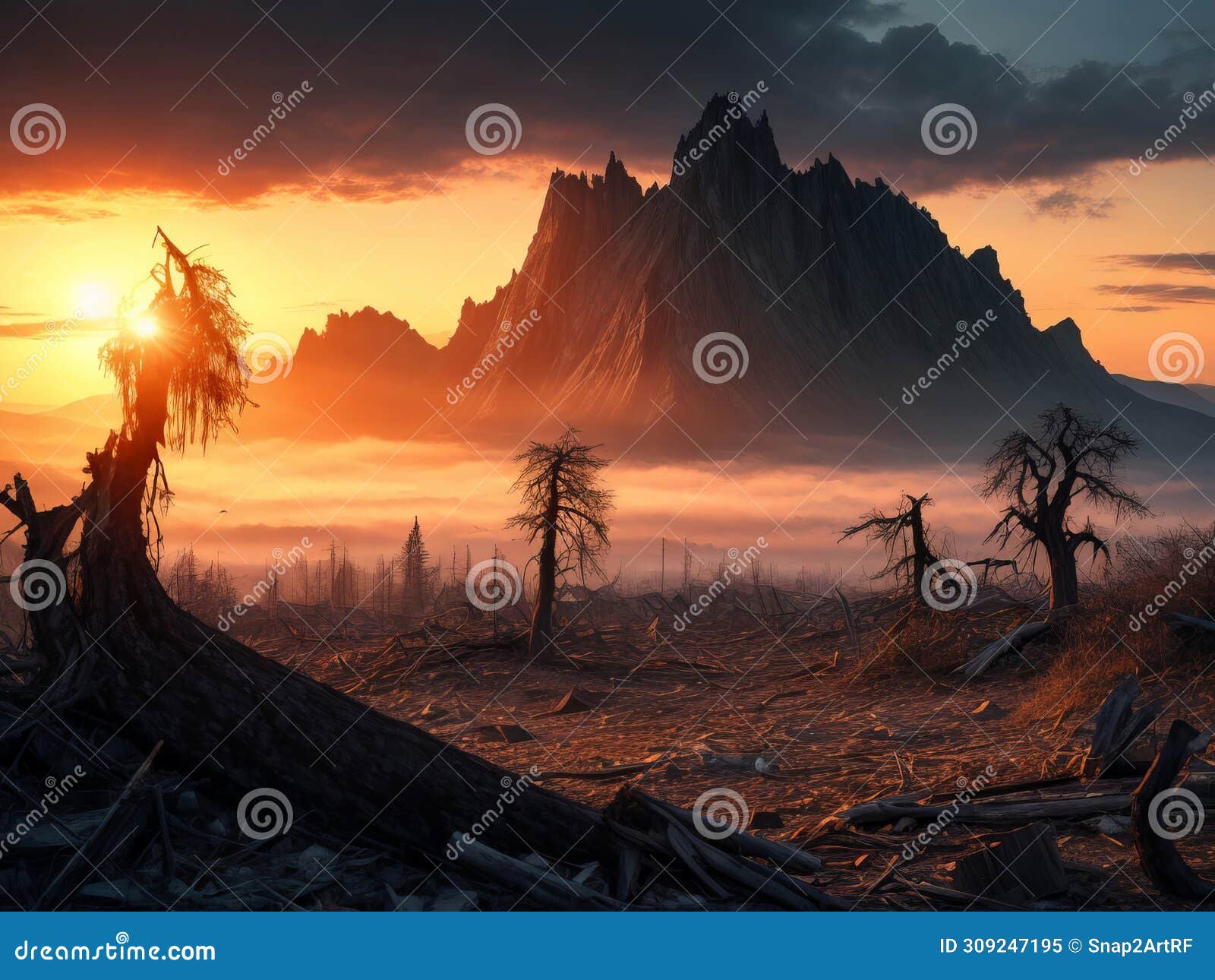 Desolate Abandoned Post-Apocalyptic Nature Scene, Created with ...