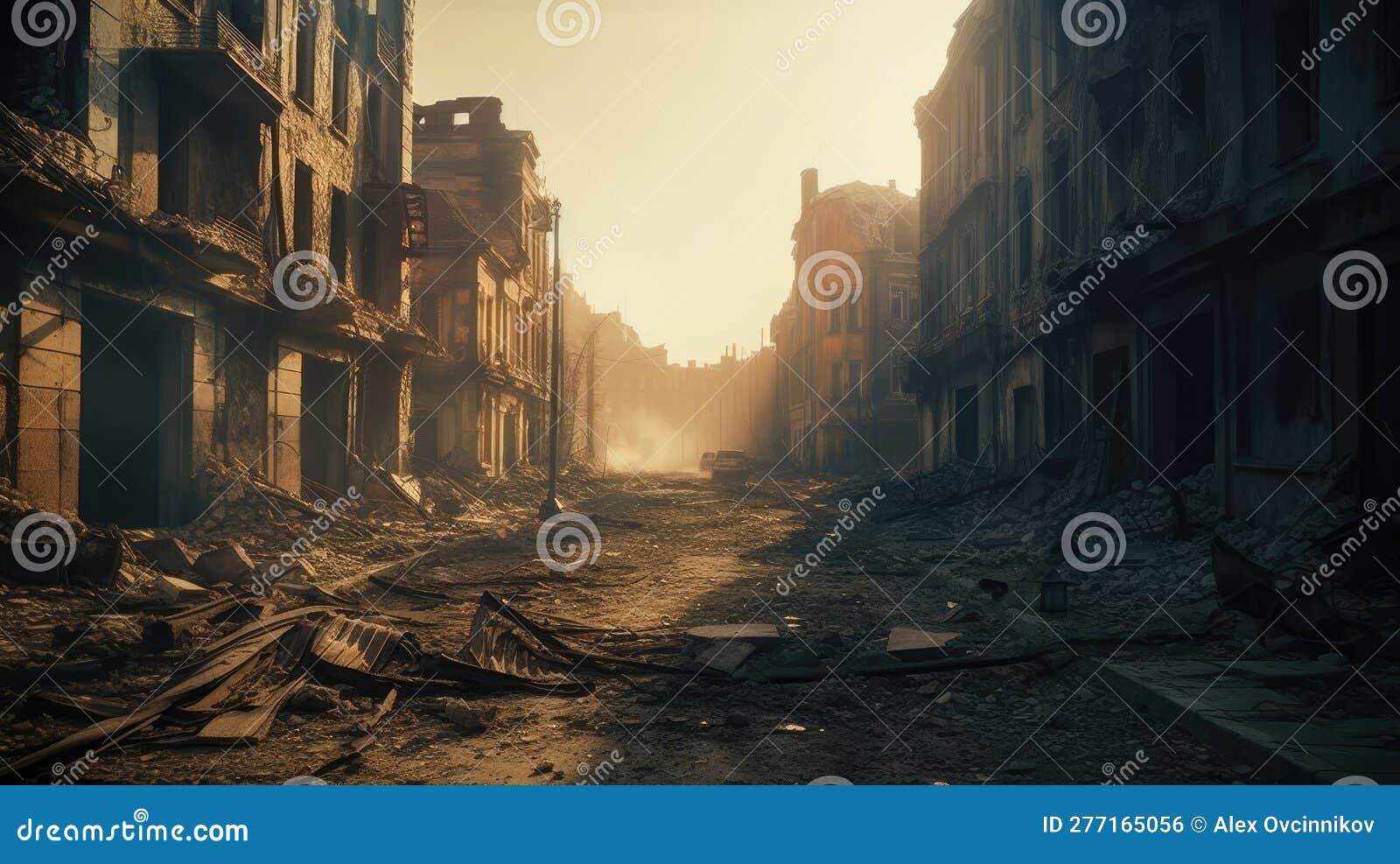 Desolate City Street after Disaster. Perfect for Post-Apocalyptic ...