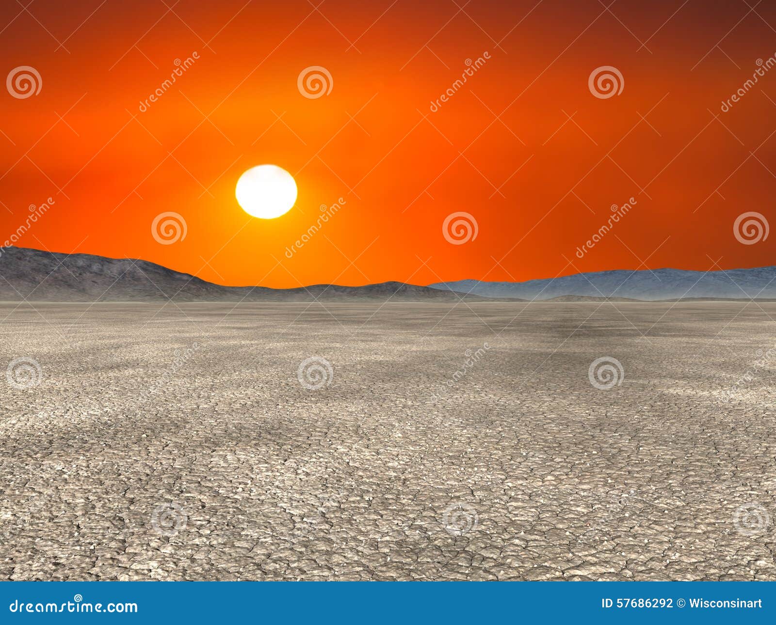 Desolate Desert Hot Sun Landscape Stock Photo | CartoonDealer.com #57686292