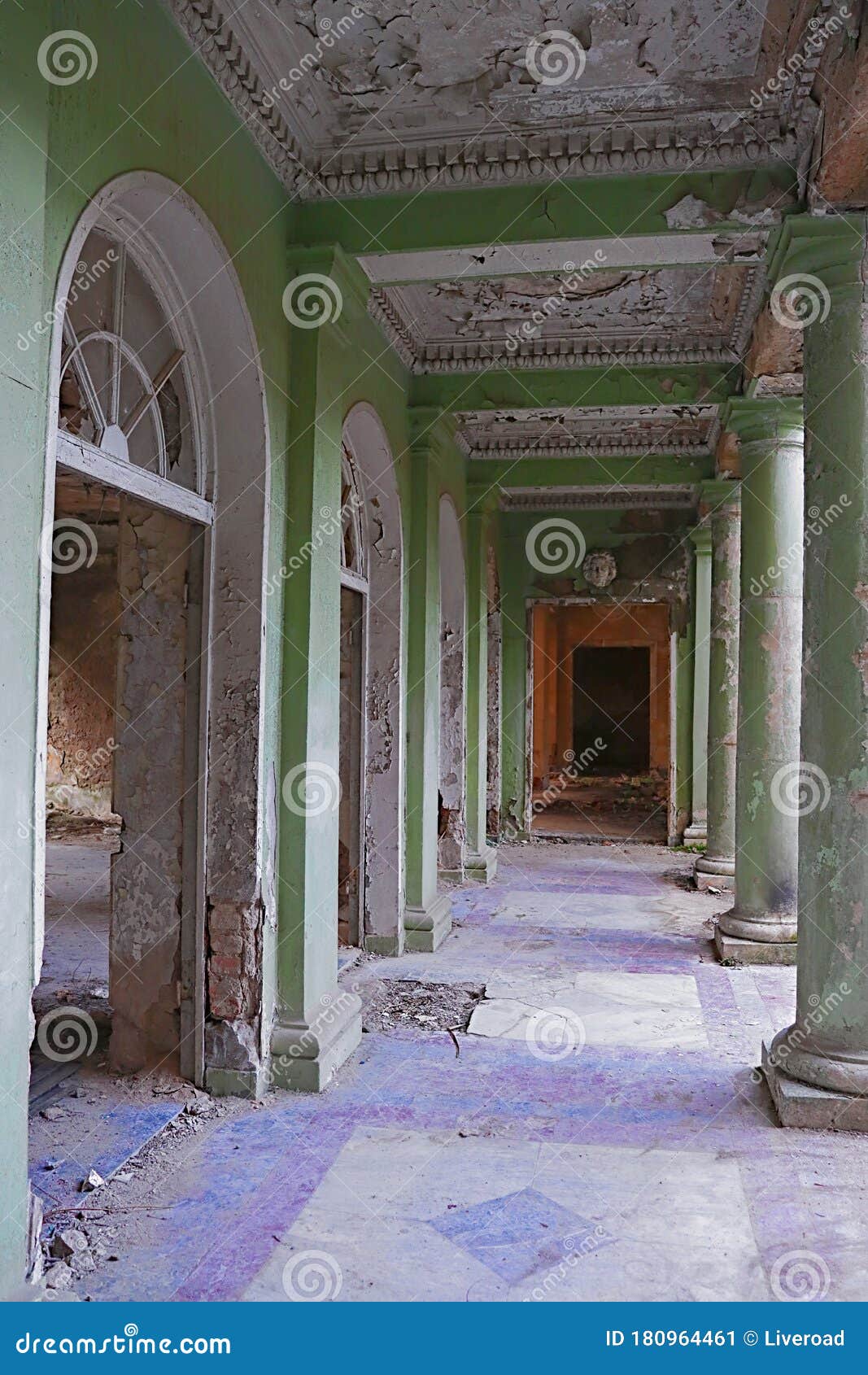 Dilapidated Small Apartment Building With Cracked Falling Facade And ...