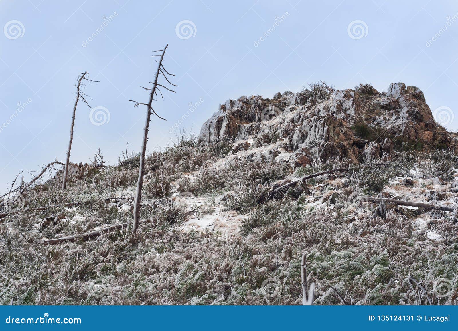 Desolate Dramatic Landscape: a Hill Covered with Ice Stock Image ...