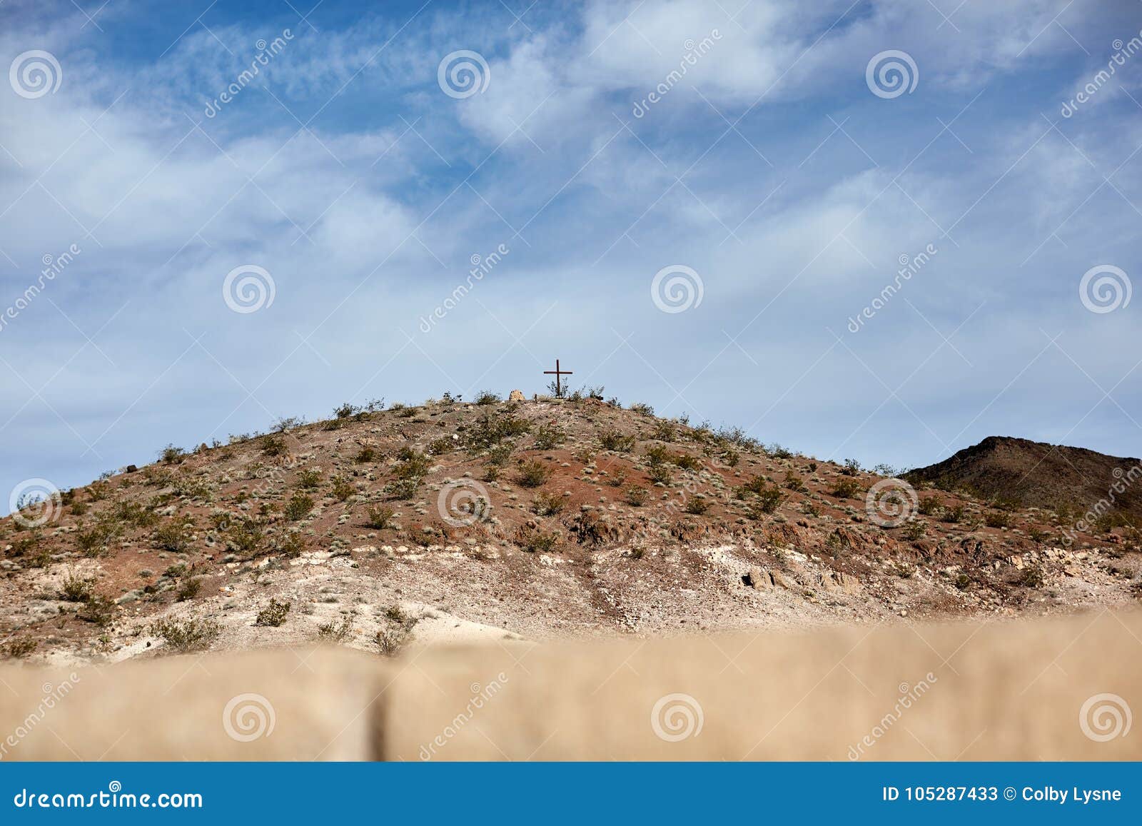 Desolate Geologic Formation Covered with Plants Stock Image - Image of ...