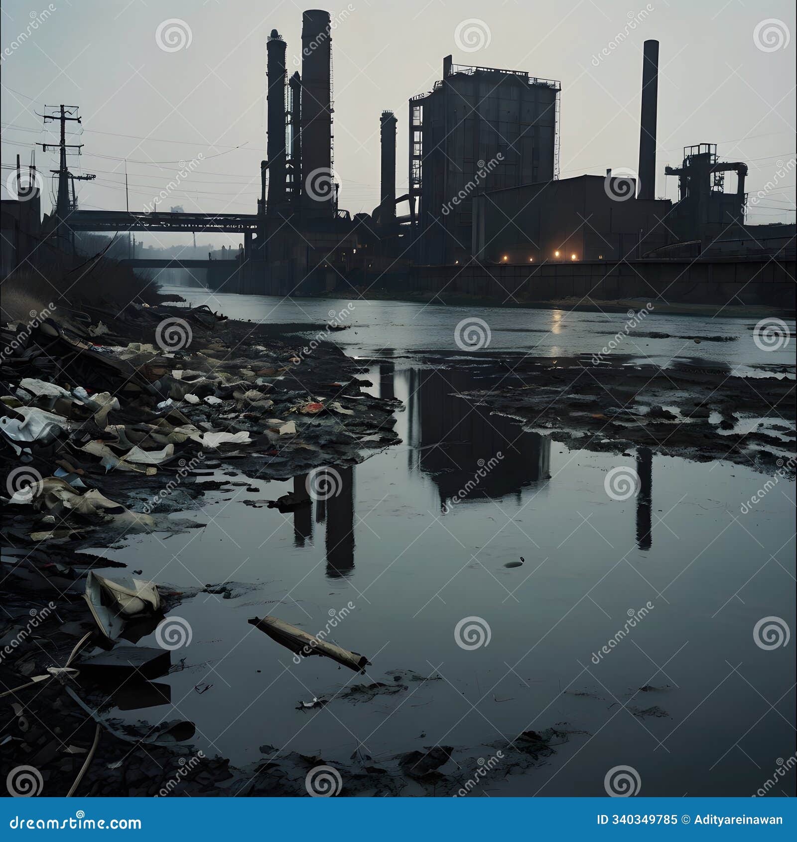 Gloomy Industrial Riverfront: a Haunting Depiction of Environmental ...