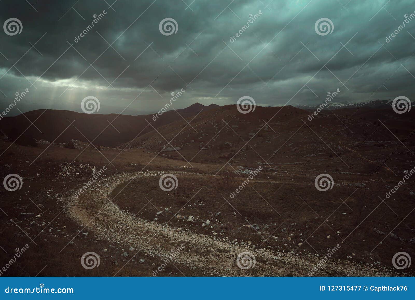 Desolate landscape stock image. Image of cloudscape - 127315477