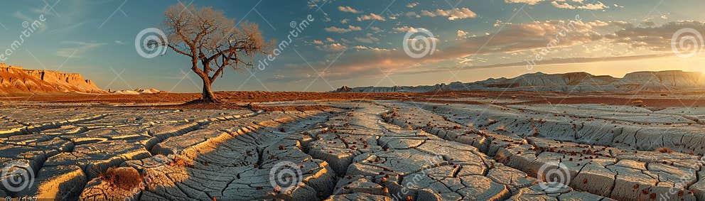 Desolate Landscape with Clay Formations, Dry and Harsh Environment ...