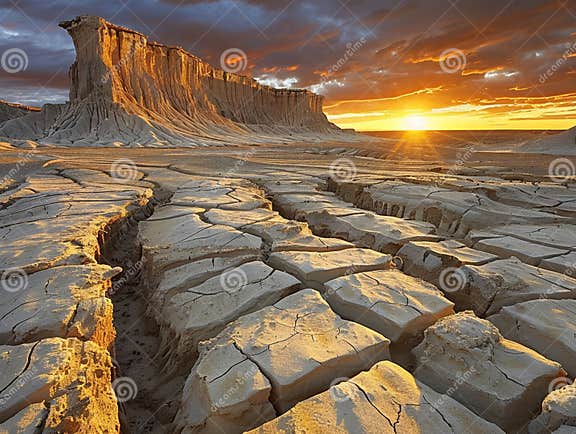 Desolate Landscape with Clay Formations, Dry and Harsh Environment ...