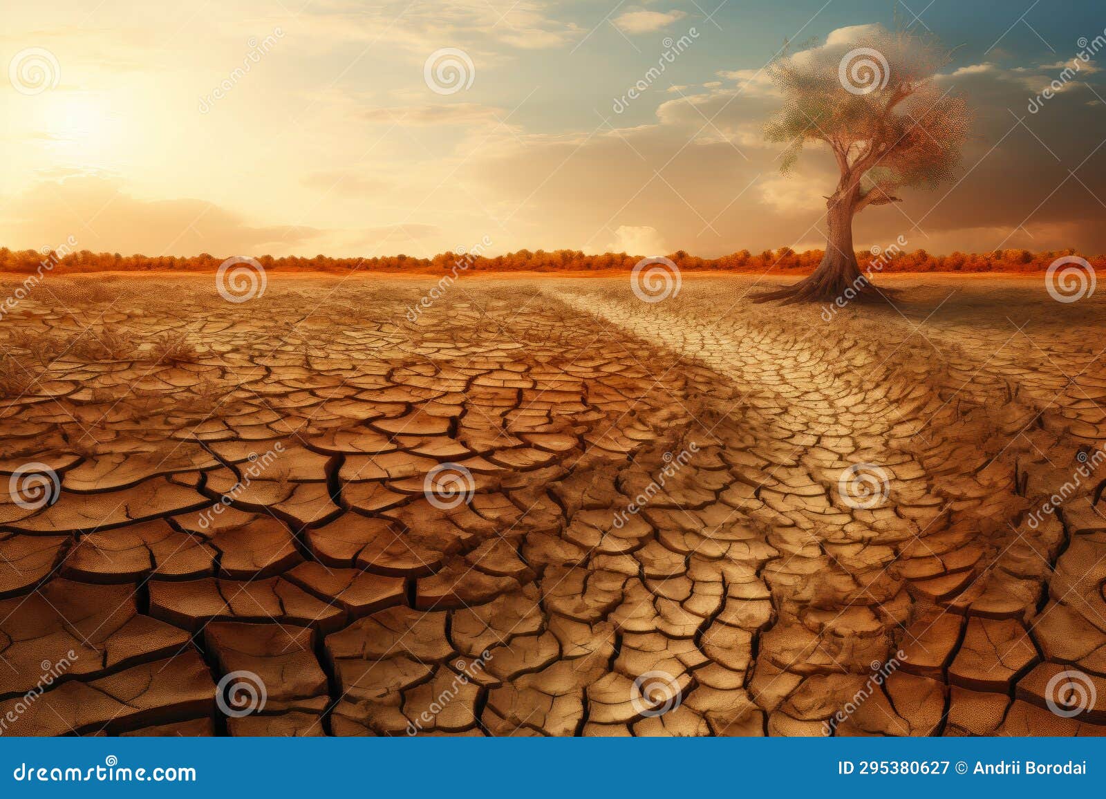Desolate Landscape: Climate Crisis. Generative Ai. Stock Illustration ...