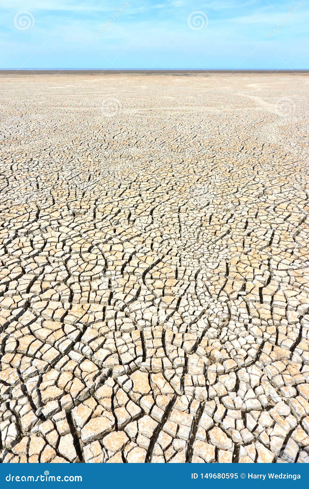 Desolate Landscape with Cracked Ground at the Seashore Stock Image ...