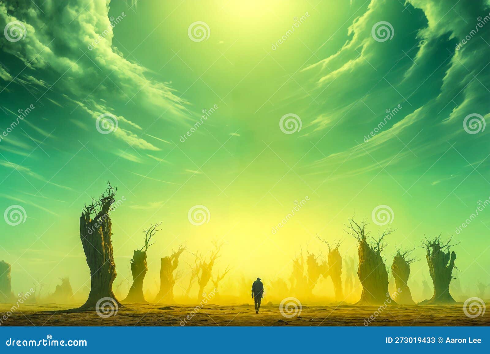 Desolate Landscape. Generated by AI. Stock Illustration - Illustration ...