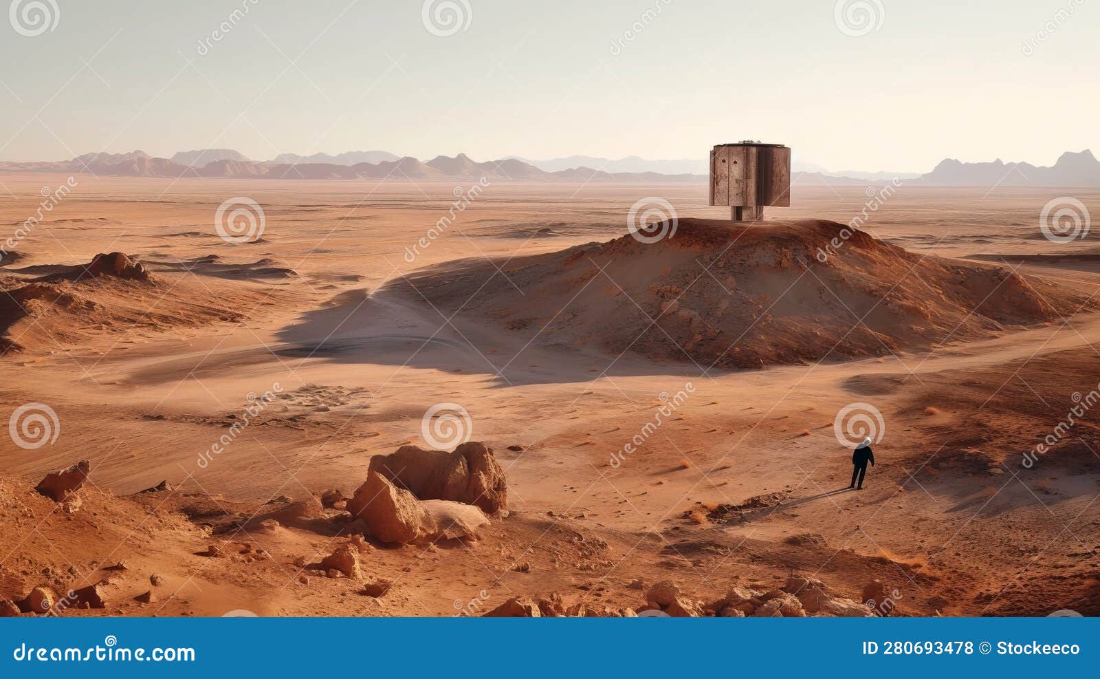 Desolate Landscapes: a Space Art Building on a Huge Desert Plateau in ...