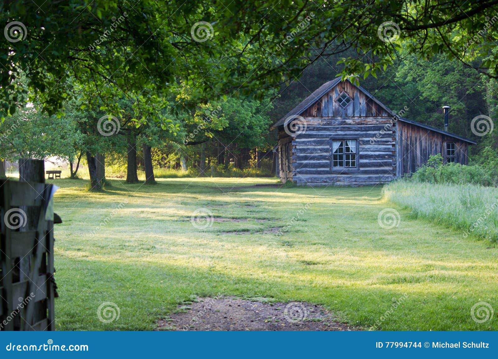 Desolate log cabin. stock photo. Image of shack, exterior - 77994744