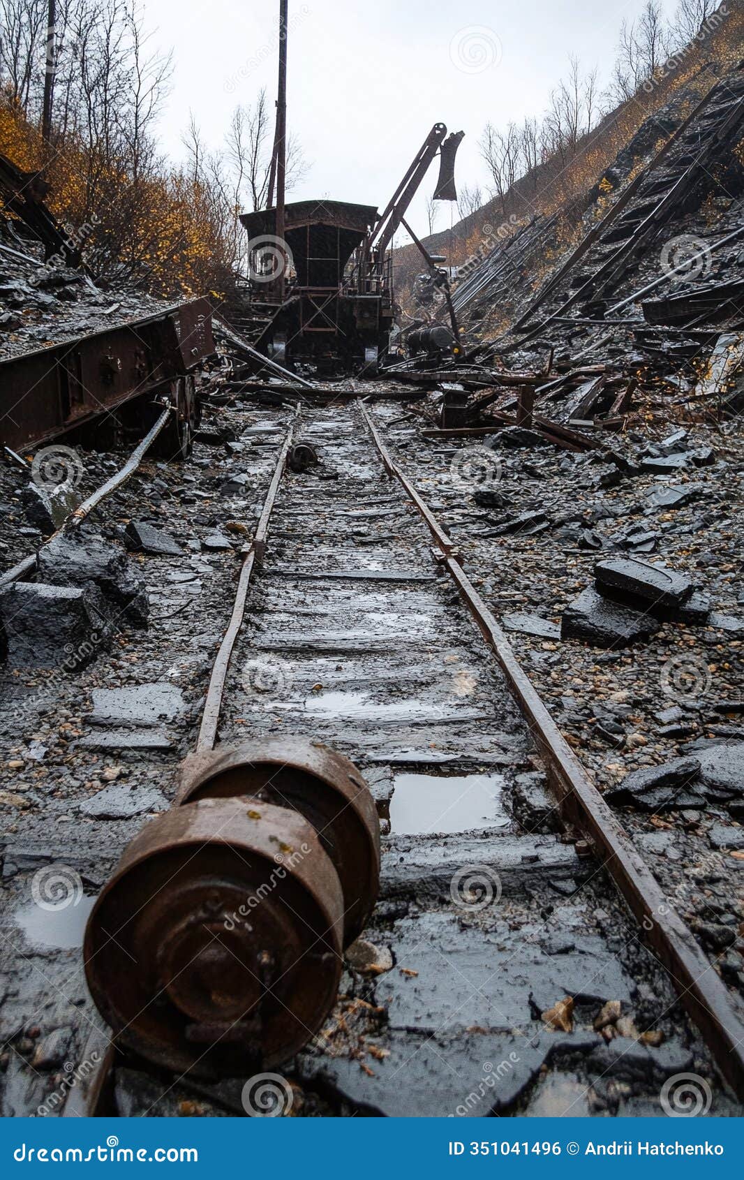 A Desolate Mining Site Showing Large Areas of Destroyed Land and ...