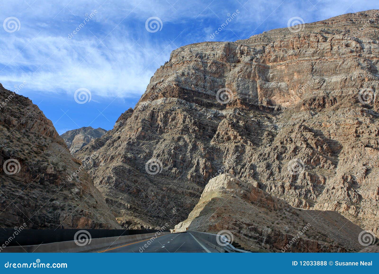 Desolate Road With Haze, Seen Through A Tree Stock Photo ...