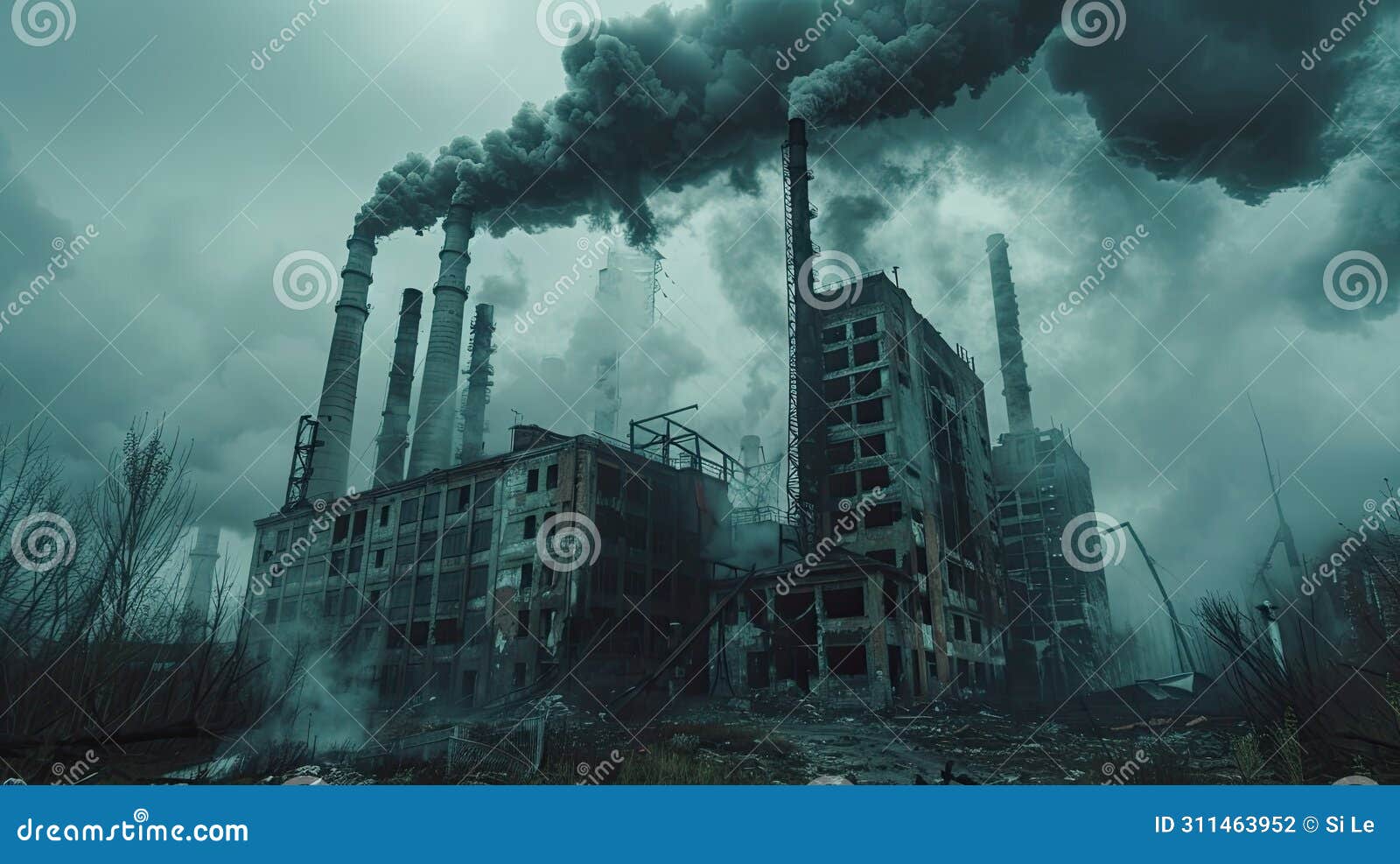 Desolate Smokestacks: a Haunting Post-Apocalyptic View of a Decimated ...