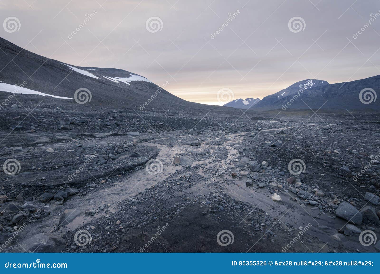 Desolate Stone Field Giving Feeling of Emptiness in Sarek Stock Photo ...