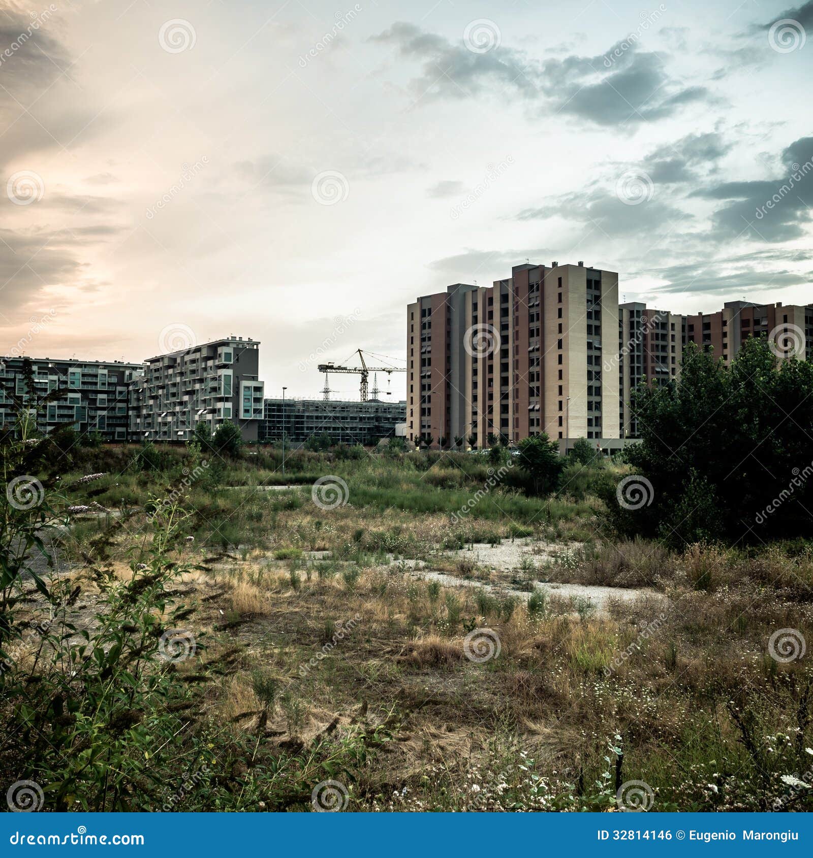 Desolate suburb landscape stock photo. Image of sunrise - 32814146