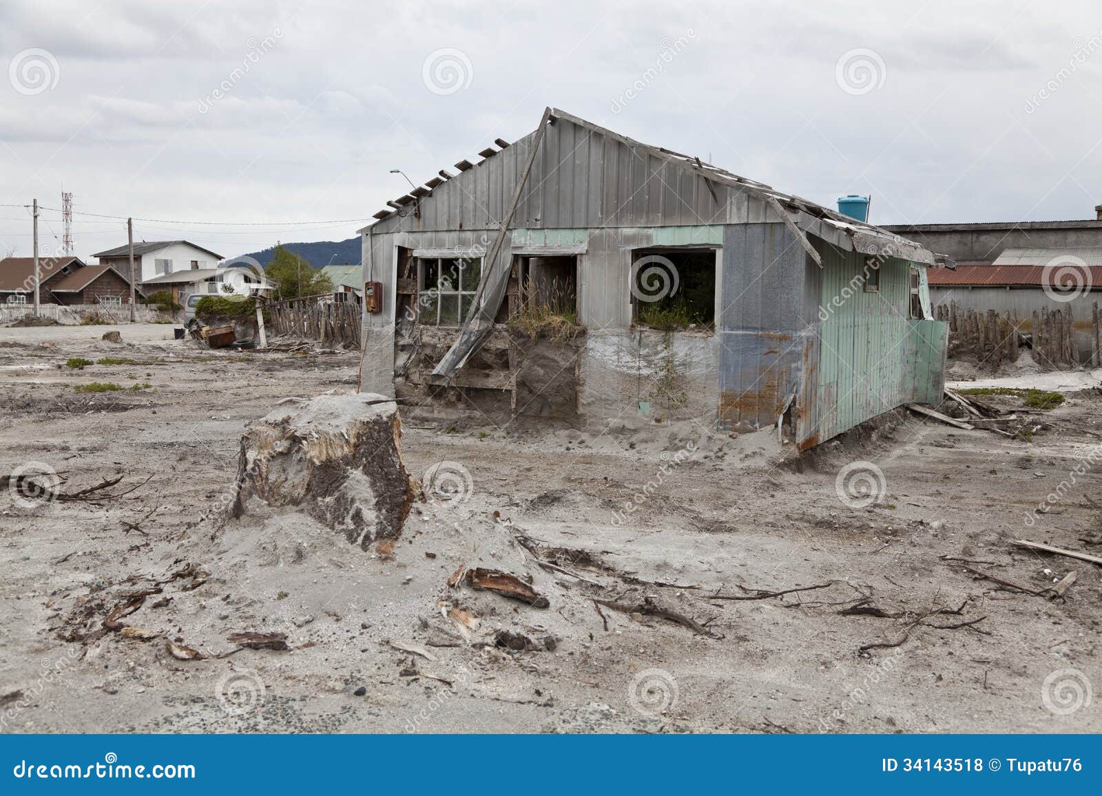 Desolated Landscape after Volcano Eruption in Chaiten. Stock Photo ...