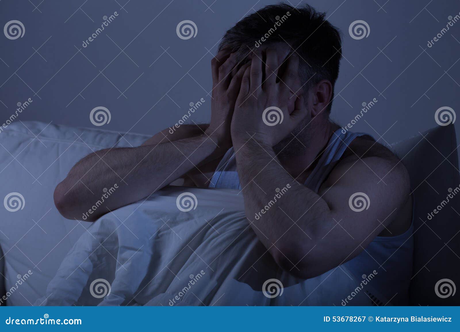 Despair Man Covering His Face Stock Image - Image of stress, despairing ...