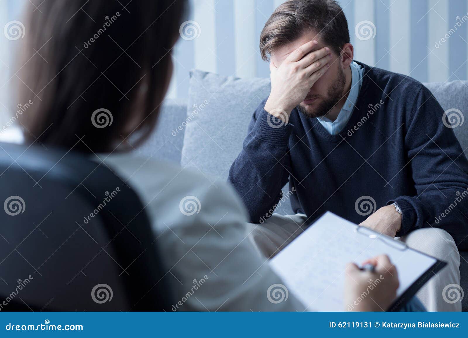 Despair Man at Psychologist S Office Stock Image - Image of depression ...