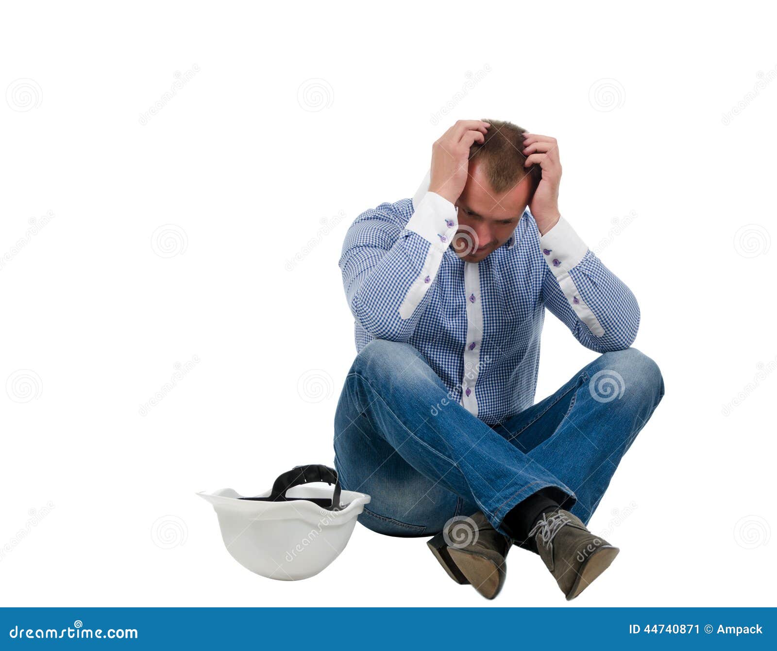 Despairing Architect, Builder or Engineer Stock Image - Image of adult ...