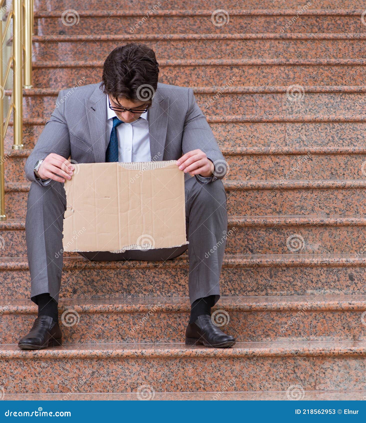 Desperate Businessman Begging on the Street Stock Image - Image of ...