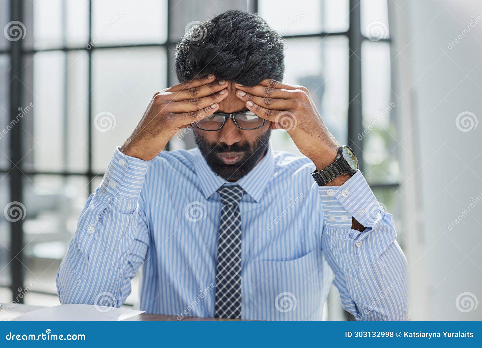 Desperate Businessman, Trying To Find a Solution To His Problem Stock ...