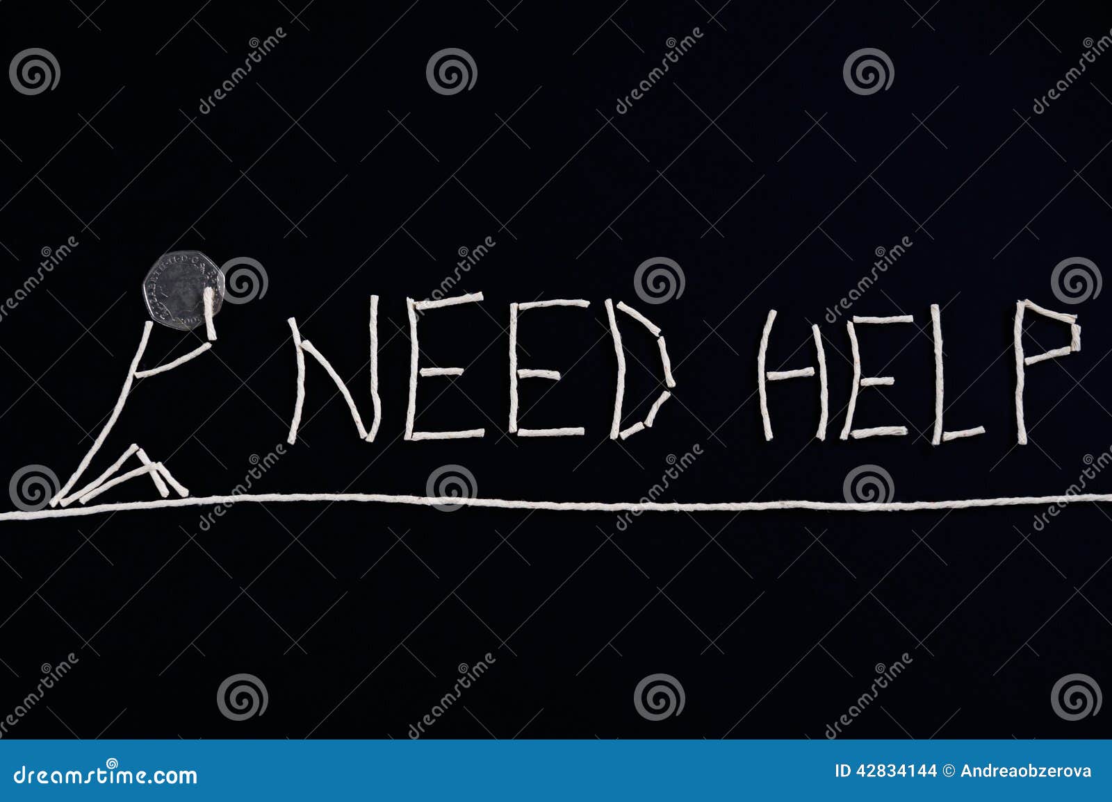 Desperate Call for Help, Person Needing Help, Unusual Concept. Stock ...