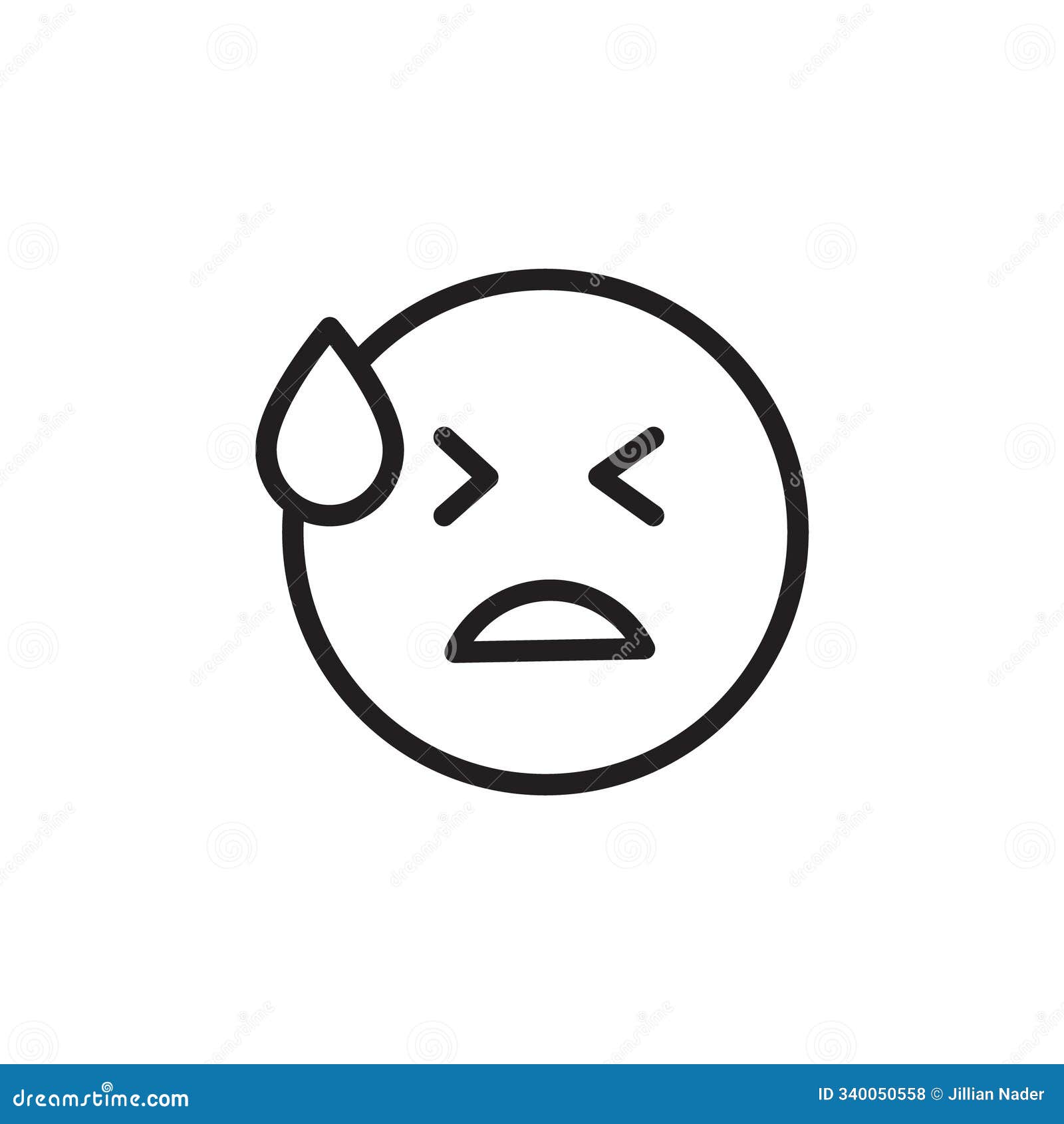 Desperate Emoji Icon Black Line Art Vector Logo | CartoonDealer.com ...