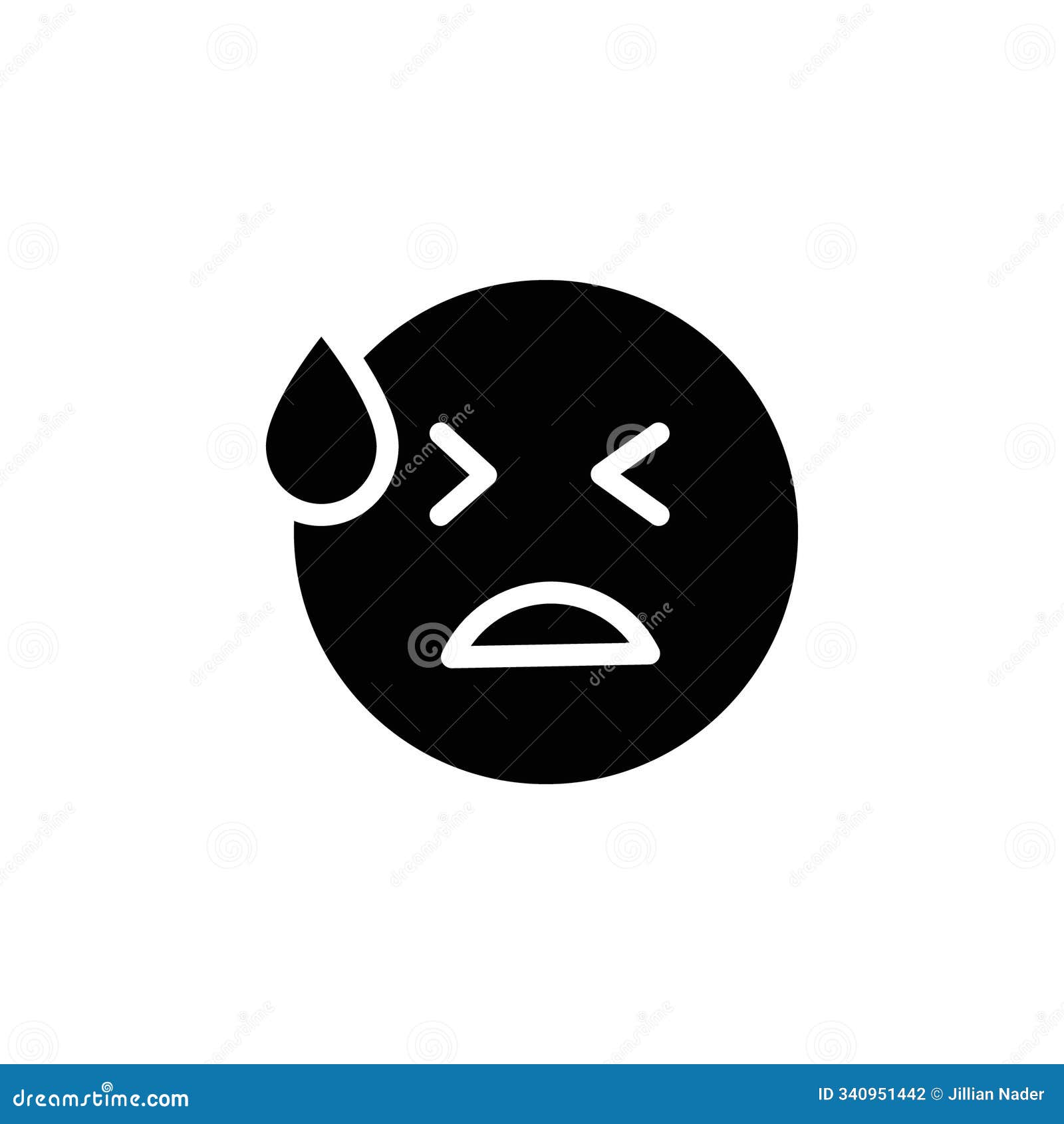 Desperate Emoji Icon Black And White Vector Outline Sign ...
